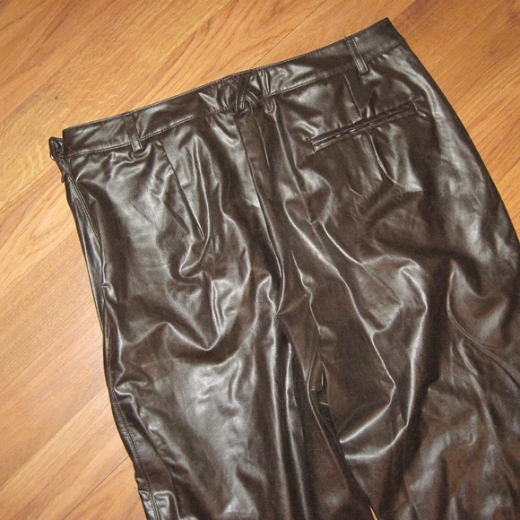 Etcetera | Pants & Jumpsuits | Etcetera New Brown Faux Leather Pants ...